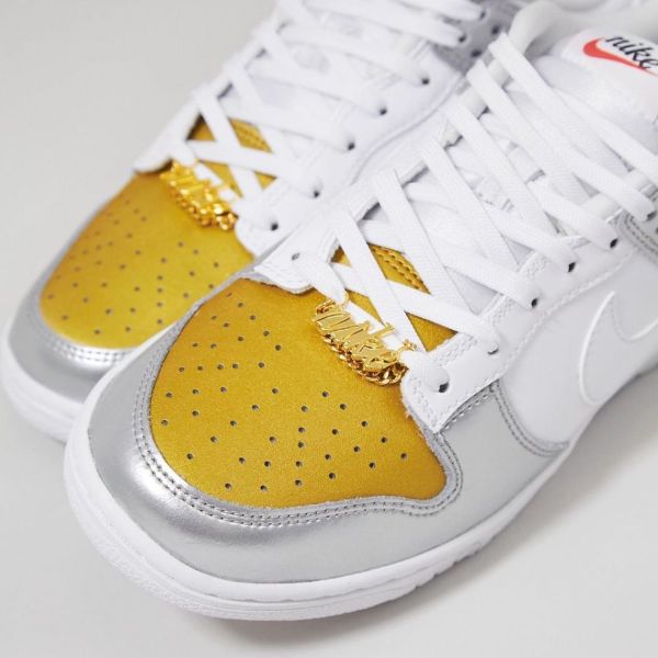 Nike Dunk Low "Gold/Silver/Red" Release Date | SneakerNews.com