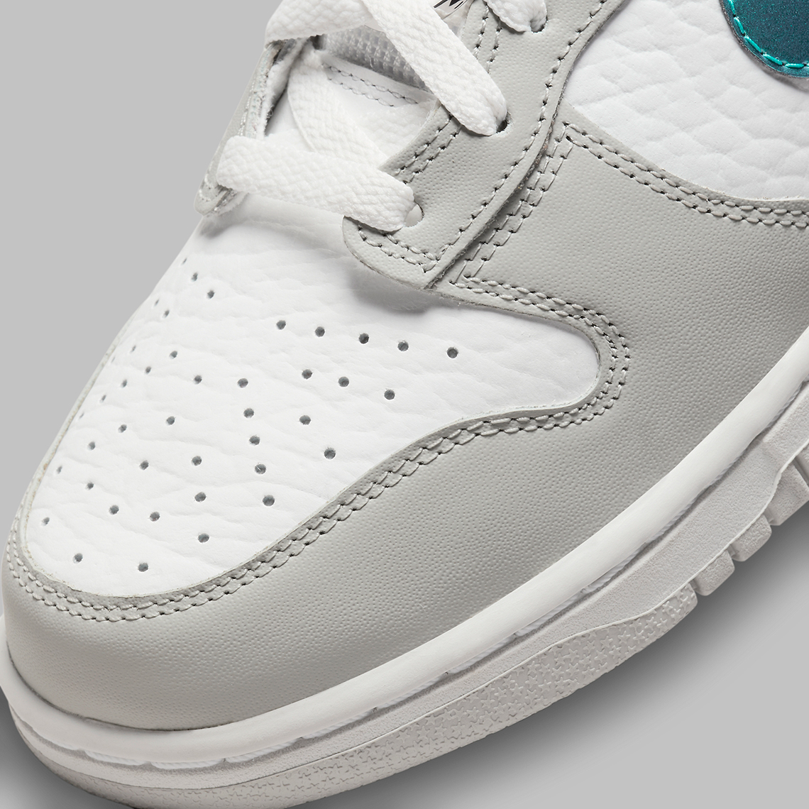 Nike Dunk High White Grey Turquoise DR7855-100 | SneakerNews.com