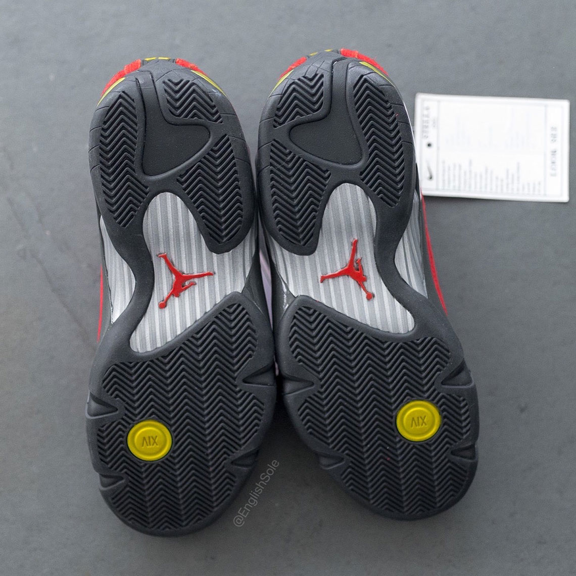 Air Jordan 14 "Ferrari" Looksee Sample | SneakerNews.com