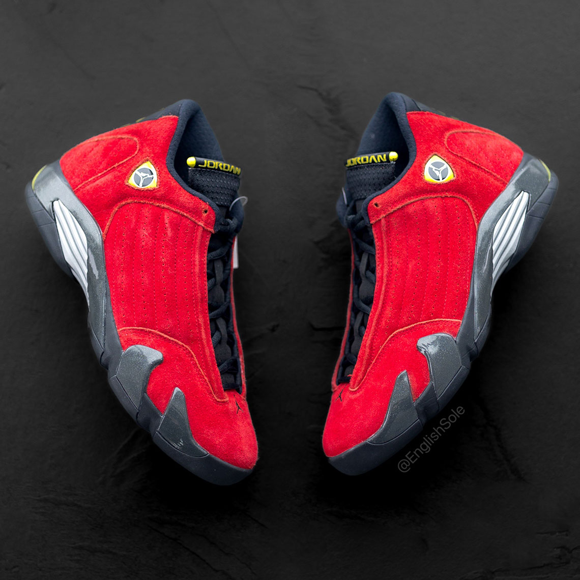Air Jordan 14 "Ferrari" Looksee Sample | SneakerNews.com