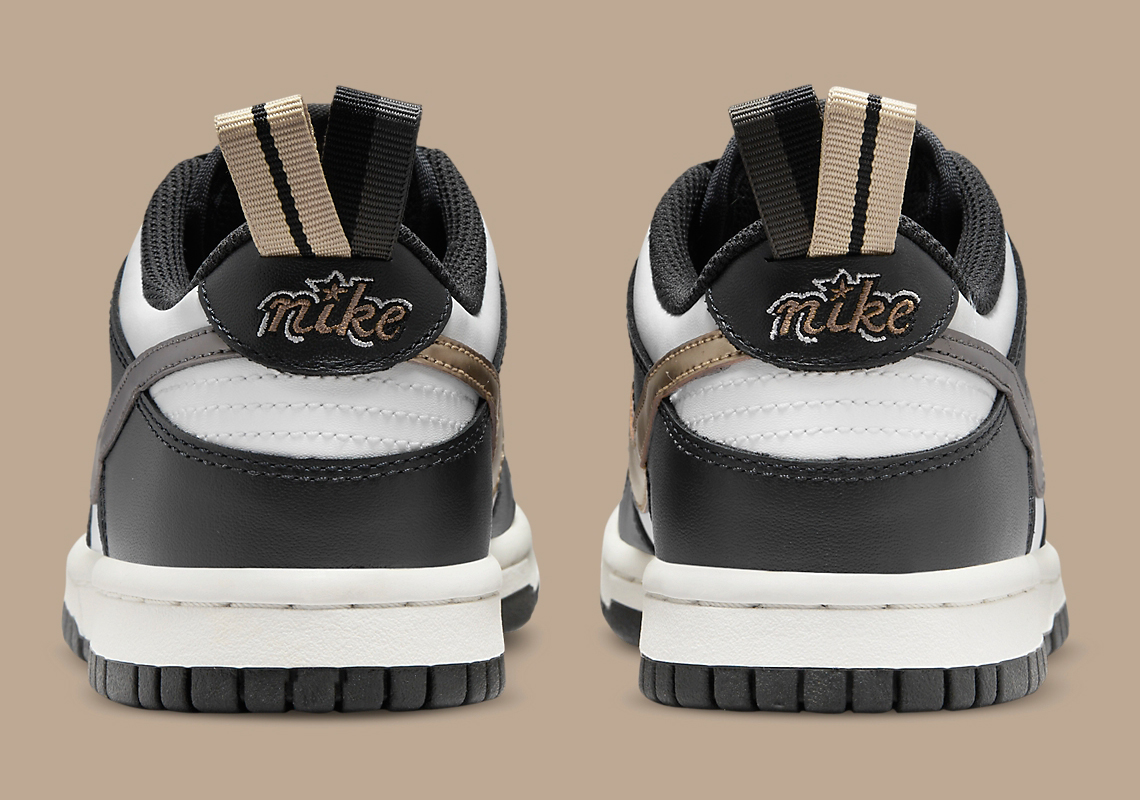 Nike Dunk Low GS Black White Gold Pull Tabs DH9764-001 | SneakerNews.com