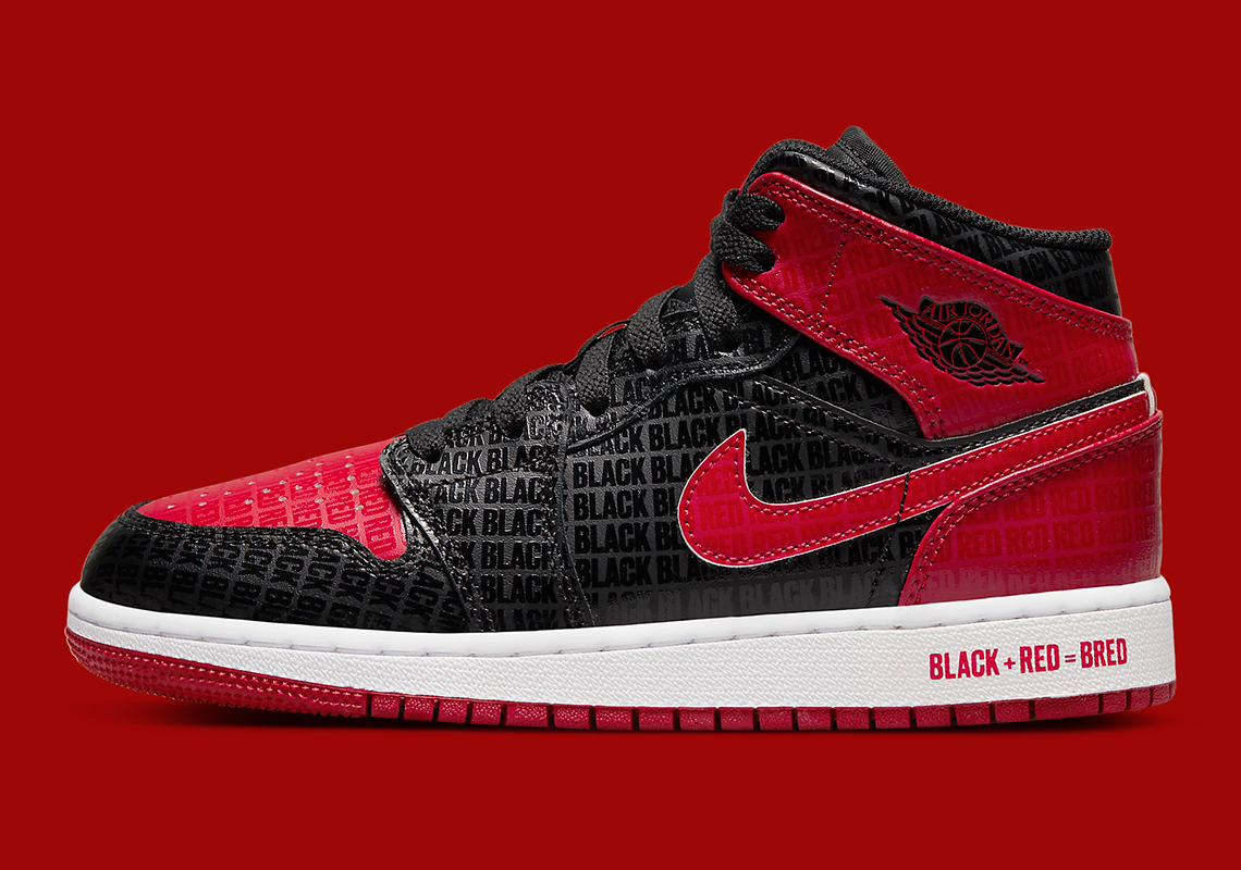 Air Jordan 1 Mid GS "Black + Red" Bred DM9650-001 | SneakerNews.com