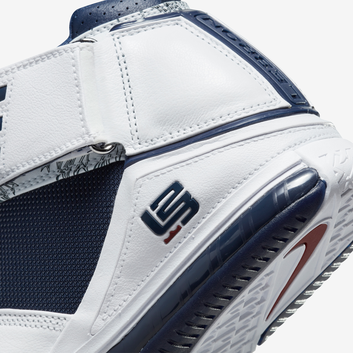 Nike LeBron 2 Retro USA White Midnight Navy Varsity Crimson DR0826-100 ...