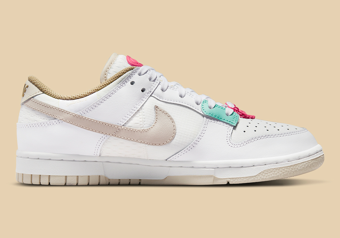 Nike Dunk Low "Bling" White Tan Pink DX6060-121 | SneakerNews.com