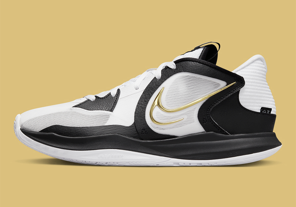 Nike Kyrie Low 5 White Metallic Gold Black DJ6012-101 | SneakerNews.com
