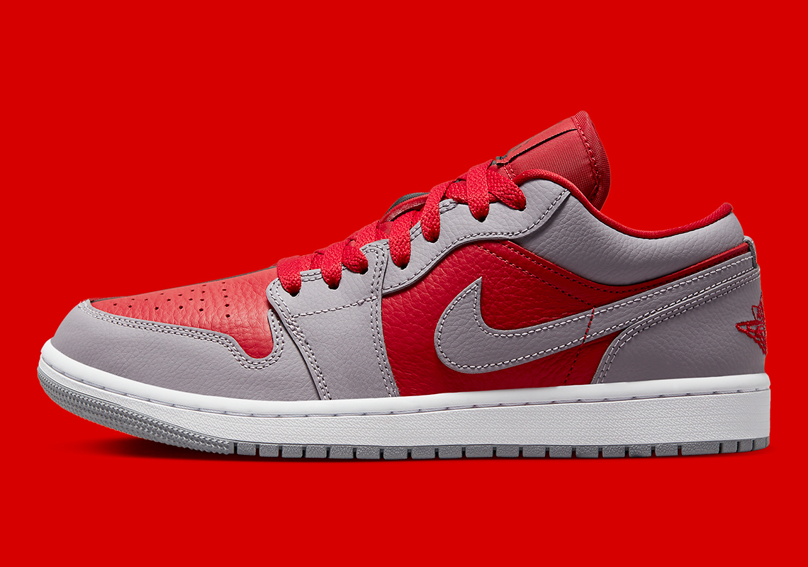 Air Jordan 1 Low SE Split Grey Red DR0502-600 | SneakerNews.com