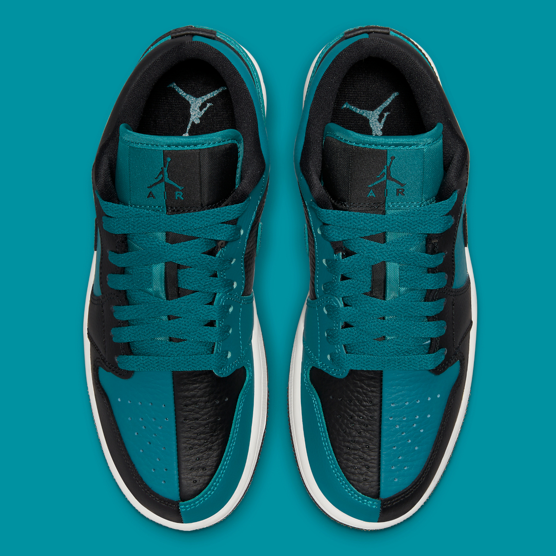 Air Jordan 1 Low Split "Bright Spruce" DR0502-300 | SneakerNews.com