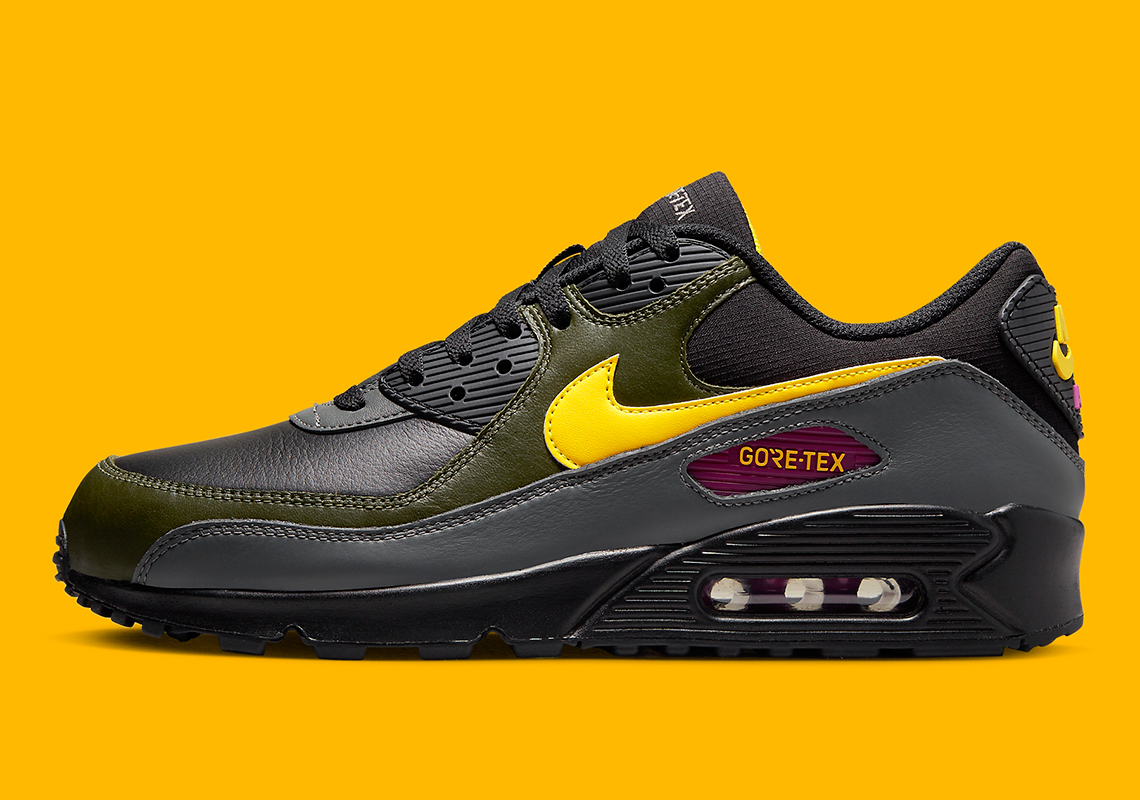 Nike Air Max 90 GTX Tour Yellow Cargo Khaki DJ9779-001 | SneakerNews.com