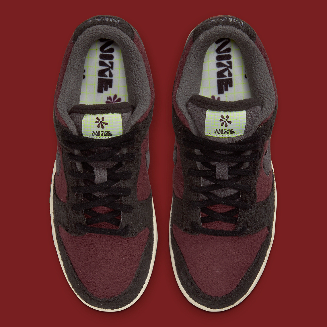 Nike Dunk Low Fleece "Black/Maroon" DQ7579-600 | SneakerNews.com