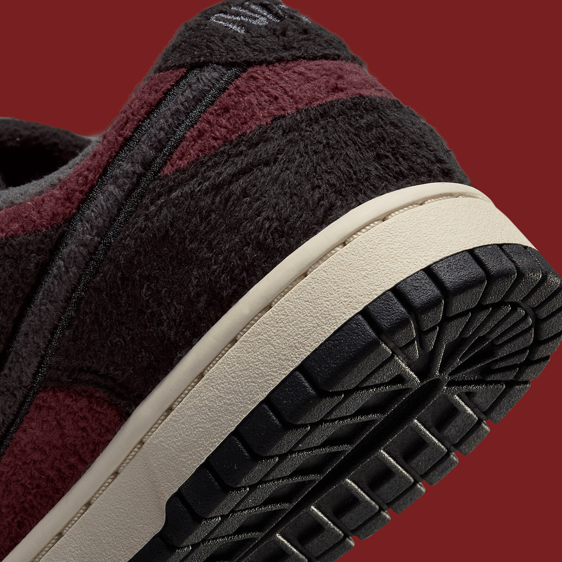 Nike Dunk Low Fleece "Black/Maroon" DQ7579-600 | SneakerNews.com