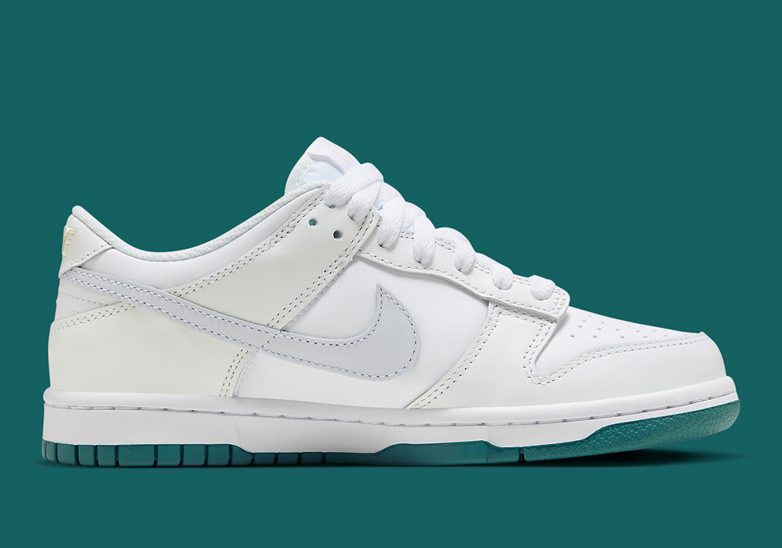 Nike Dunk Low GS White Green Grey FD9911-101 | SneakerNews.com