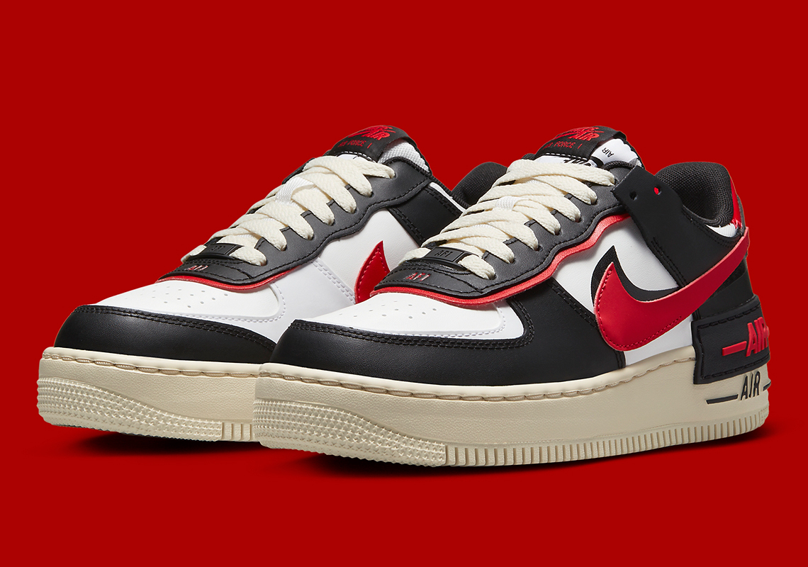 Nike Air Force 1 Shadow "Black/University Red" DR7883-102 | SneakerNews.com