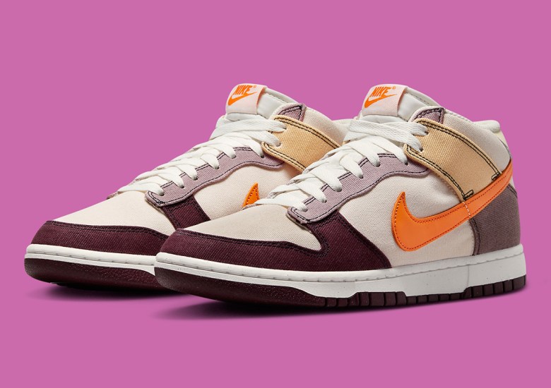 Nike Dunk Mid "Coconut Milk/Vivid Orange/Plum Eclipse" DV0830-101 ...