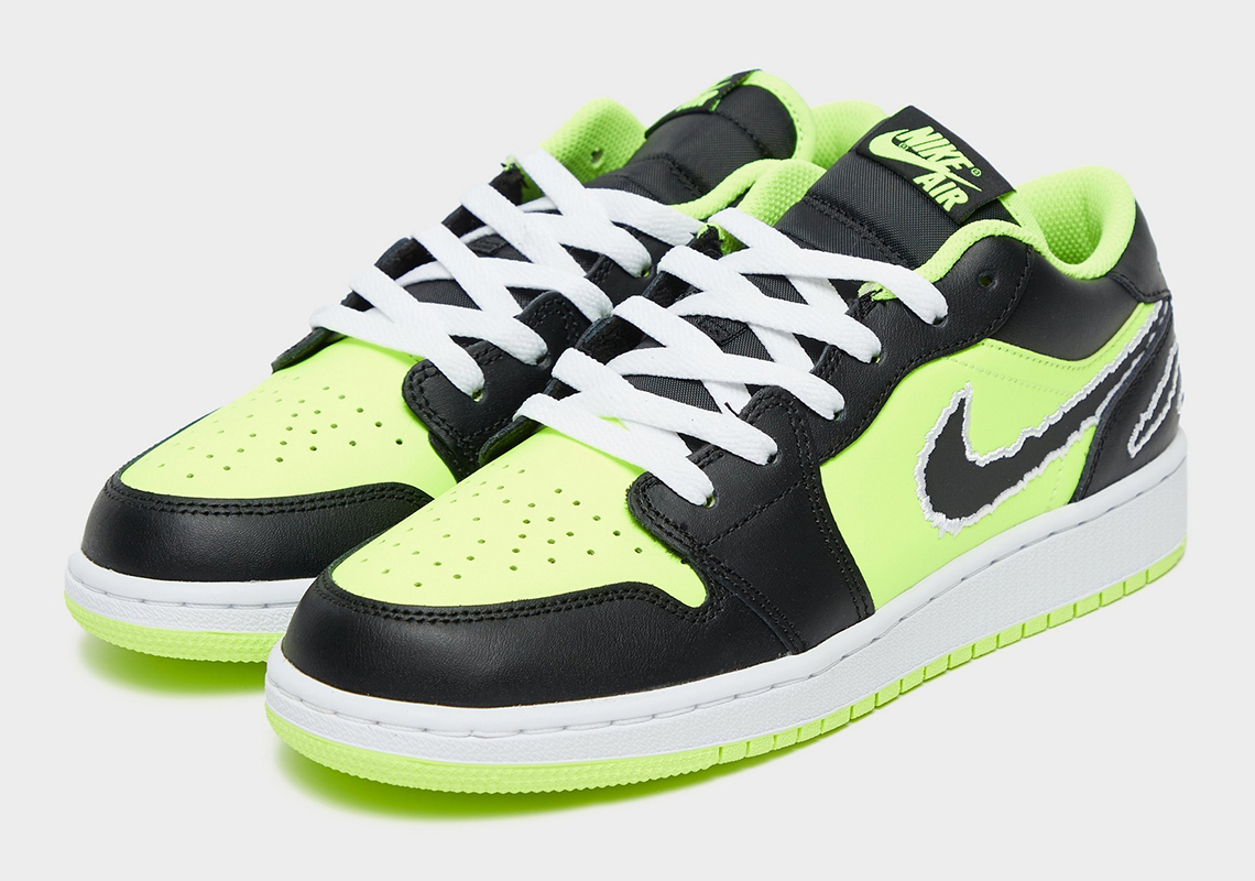 Air Jordan 1 Low Black Neon Scratch Marks | SneakerNews.com