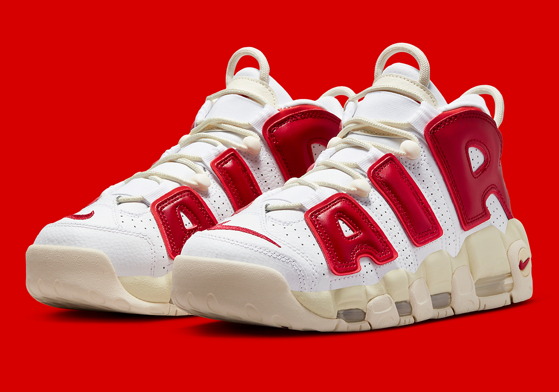 Nike Air More Uptempo "White/Red/Sail" FN3497-100 | SneakerNews.com