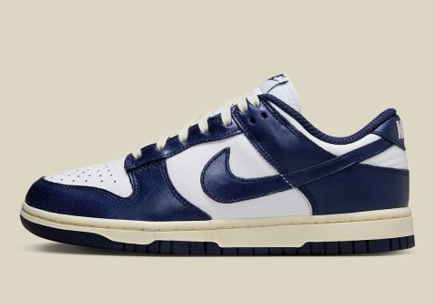 Nike Dunk Low Vintage Navy White Sail FN7197-100 | SneakerNews.com