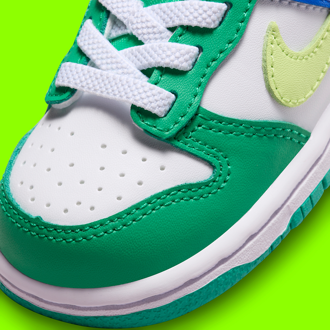 Toddler's Nike Dunk Low "Green/Royal" FV4501-100 | SneakerNews.com