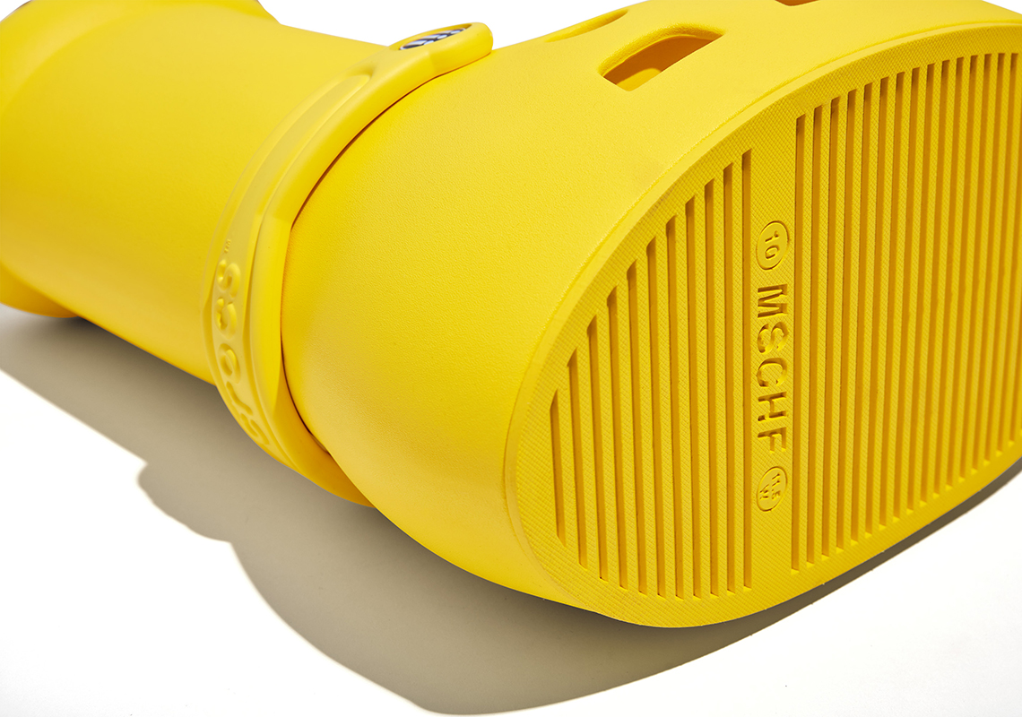 MSCHF x Crocs Big Red Boot (Yellow) Release Date | SneakerNews.com