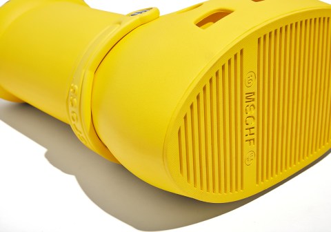 MSCHF x Crocs Big Red Boot (Yellow) Release Date | SneakerNews.com
