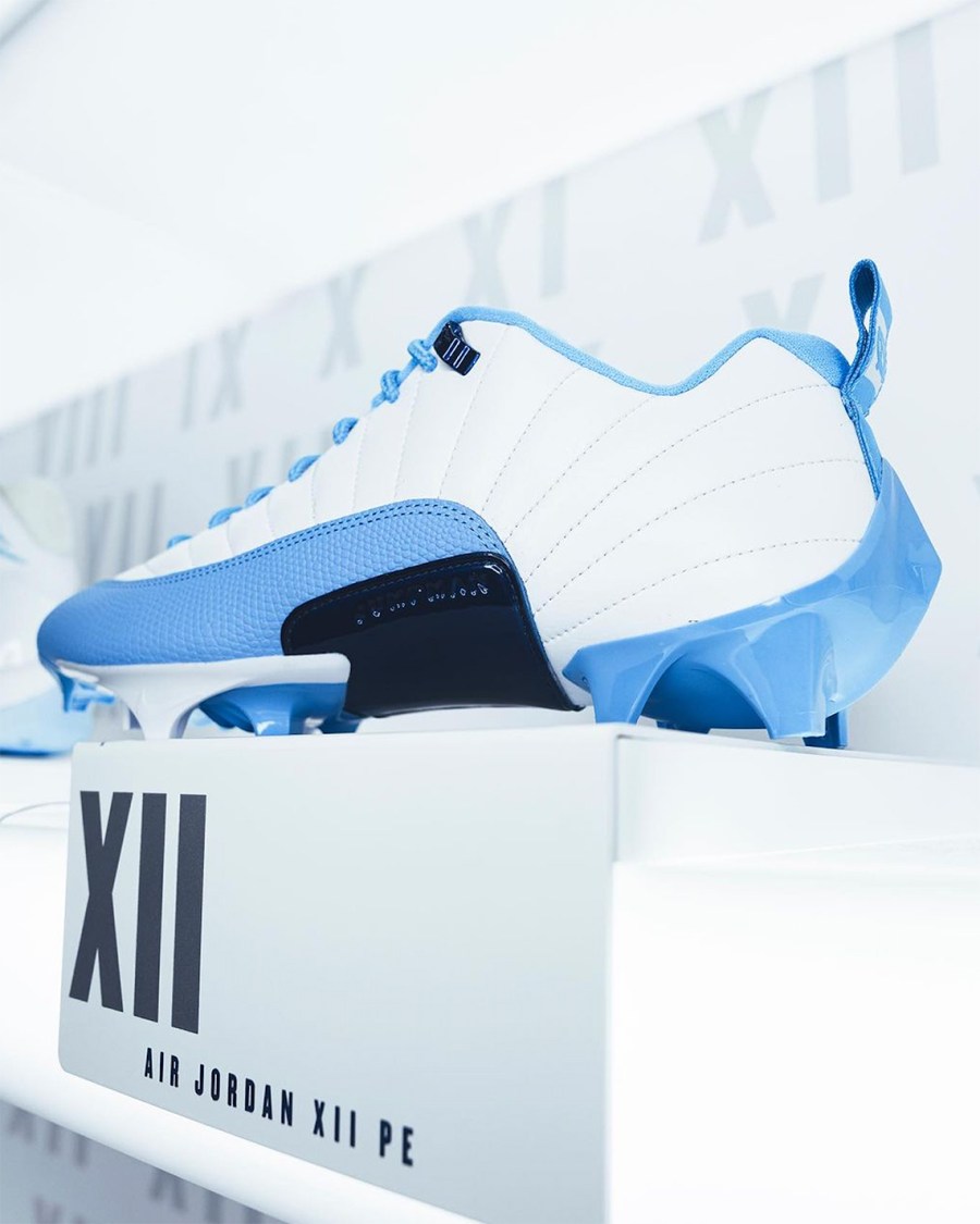 Air Jordan 12 "UNC Tar Heels" Football PE Cleats | SneakerNews.com