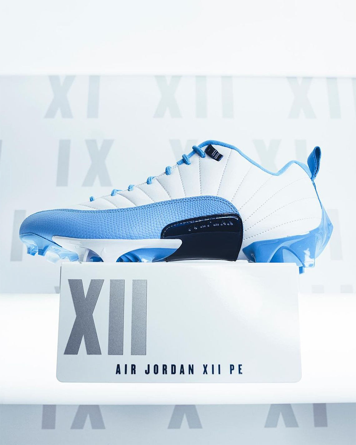 Air Jordan 12 "UNC Tar Heels" Football PE Cleats | SneakerNews.com