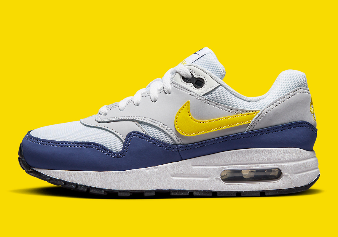 Kid's Nike Air Max 1 "White/Yellow/Blue" DZ3307-107 | SneakerNews.com