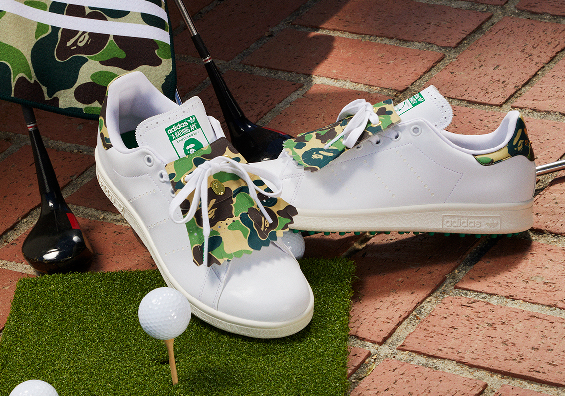BAPE x adidas Stan Smith Golf Shoes IG5916 | SneakerNews.com