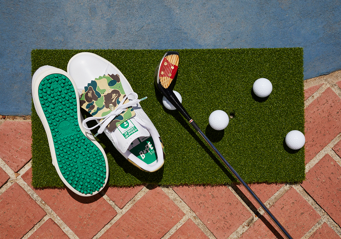 BAPE x adidas Stan Smith Golf Shoes IG5916 | SneakerNews.com