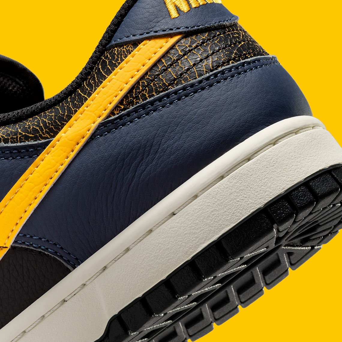 Nike Dunk Low Vintage "Michigan" Cracked Leather | SneakerNews.com