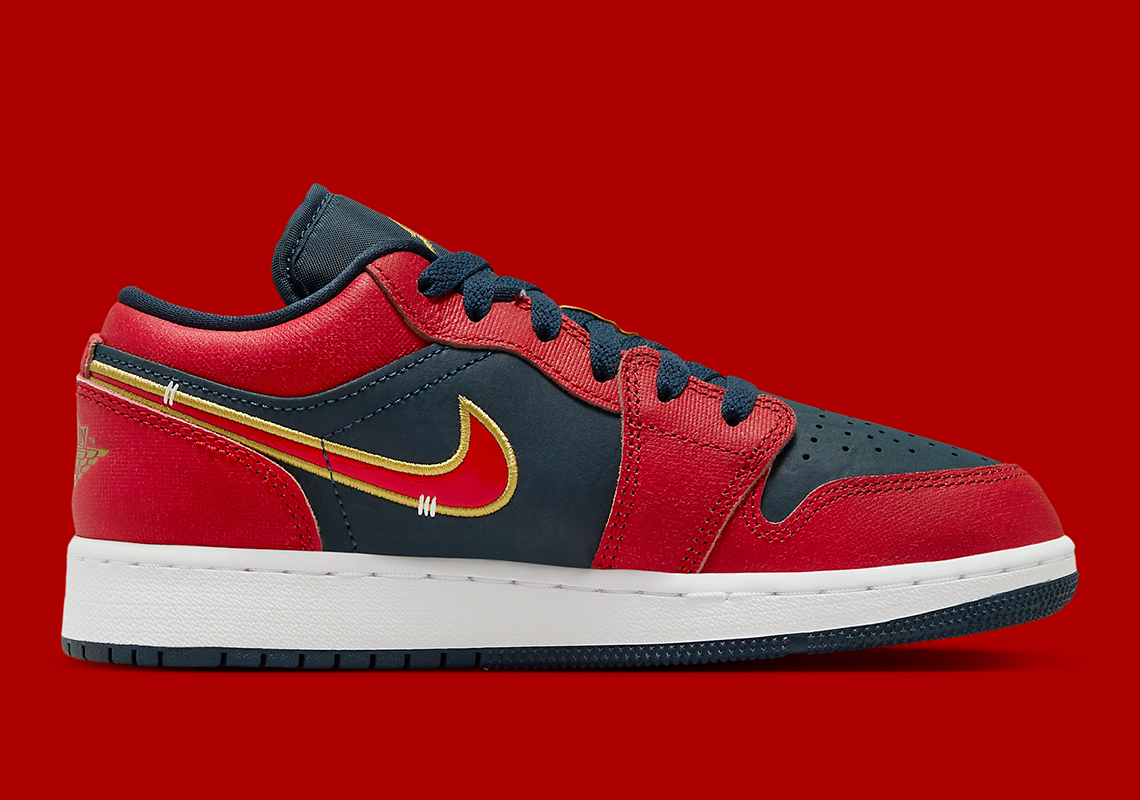 Air Jordan 1 Low "Red/Navy/Gold" FQ7380-400 | SneakerNews.com
