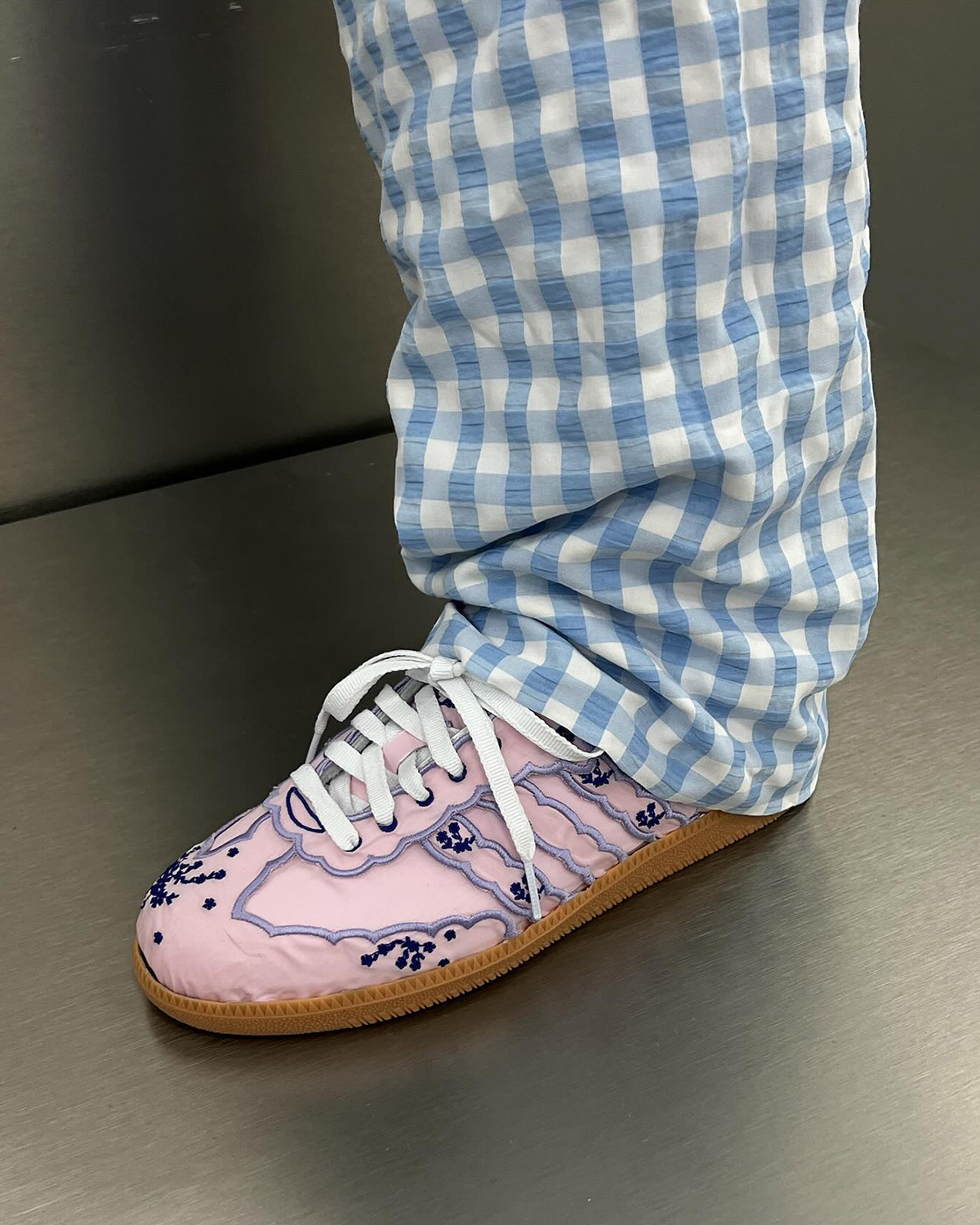 Studio Hagel Crafts adidas Sambas Inspired By Embroidered Napkins ...