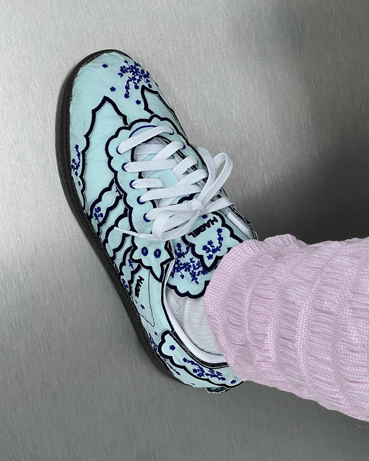 Studio Hagel Crafts adidas Sambas Inspired By Embroidered Napkins ...