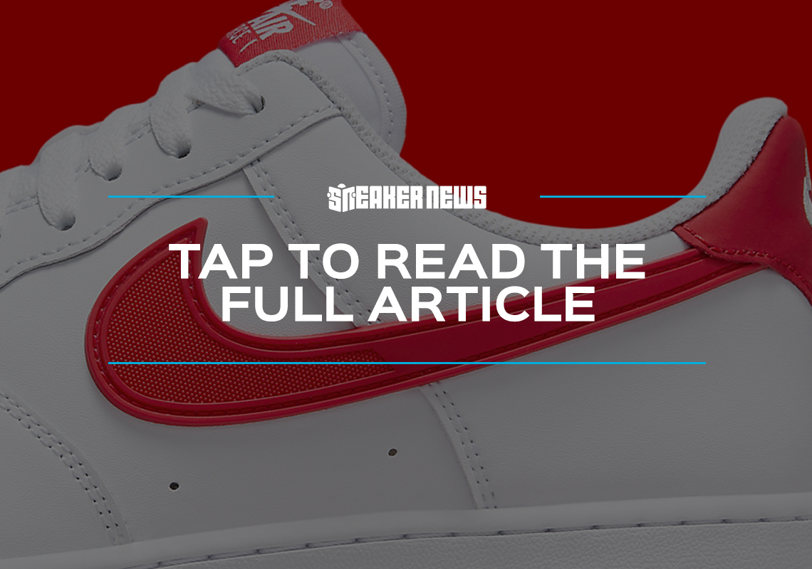 The Nike Air Force 1 Low Wears Red "Swoosh Armor" In Latest Delivery ...