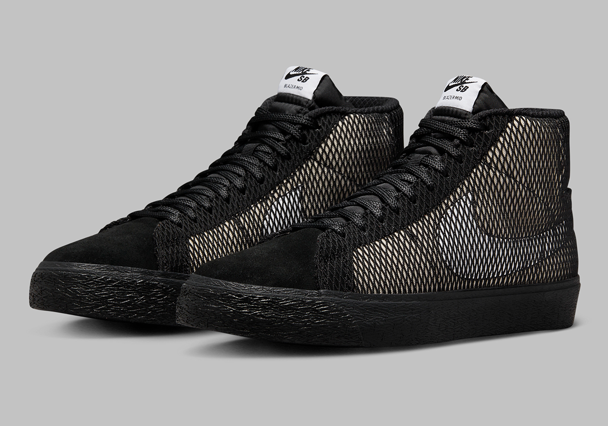 Black Fishnet Drapes The Nike SB Blazer Mid | SneakerNews.com
