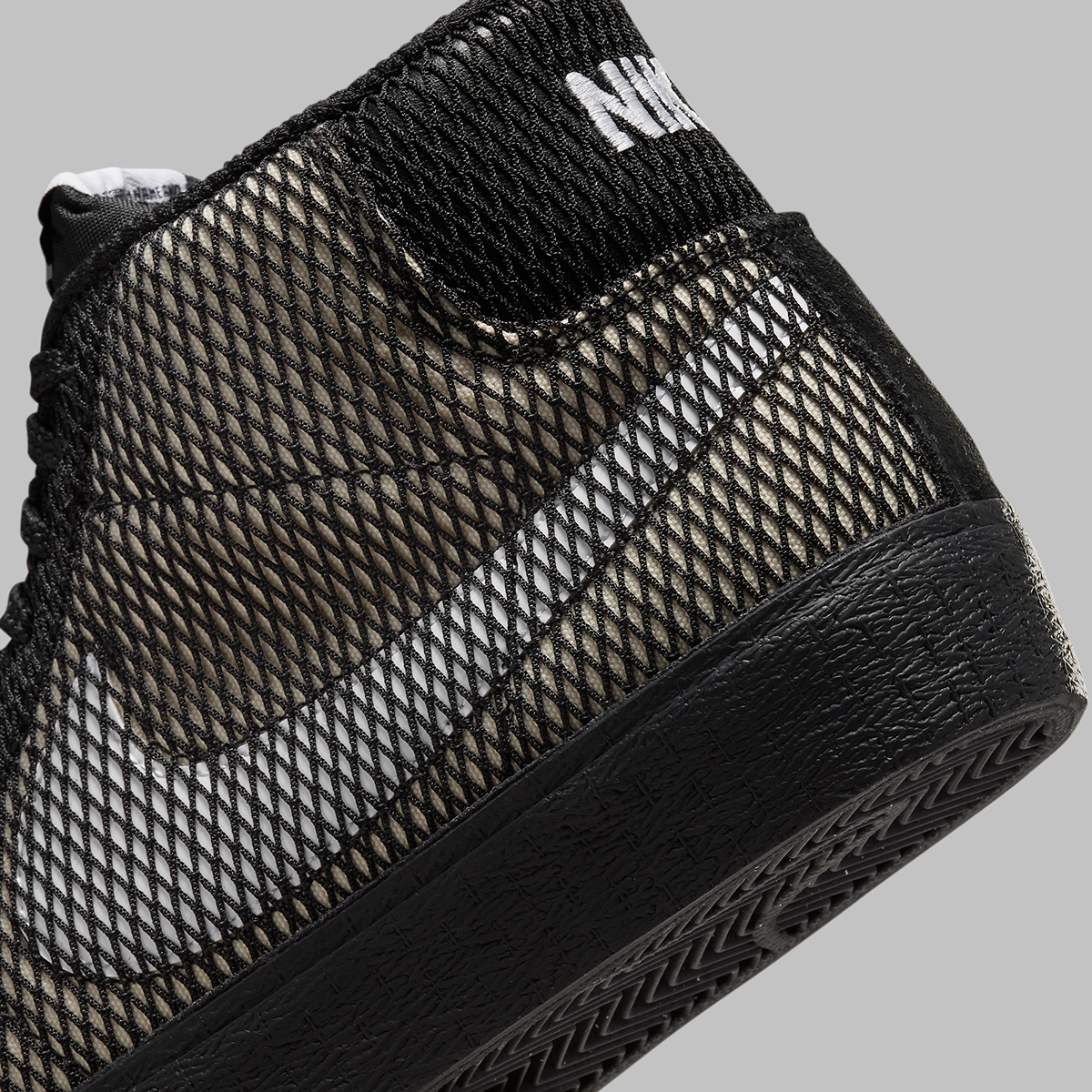 Black Fishnet Drapes The Nike SB Blazer Mid | SneakerNews.com
