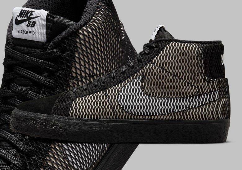 Black Fishnet Drapes The Nike SB Blazer Mid | SneakerNews.com