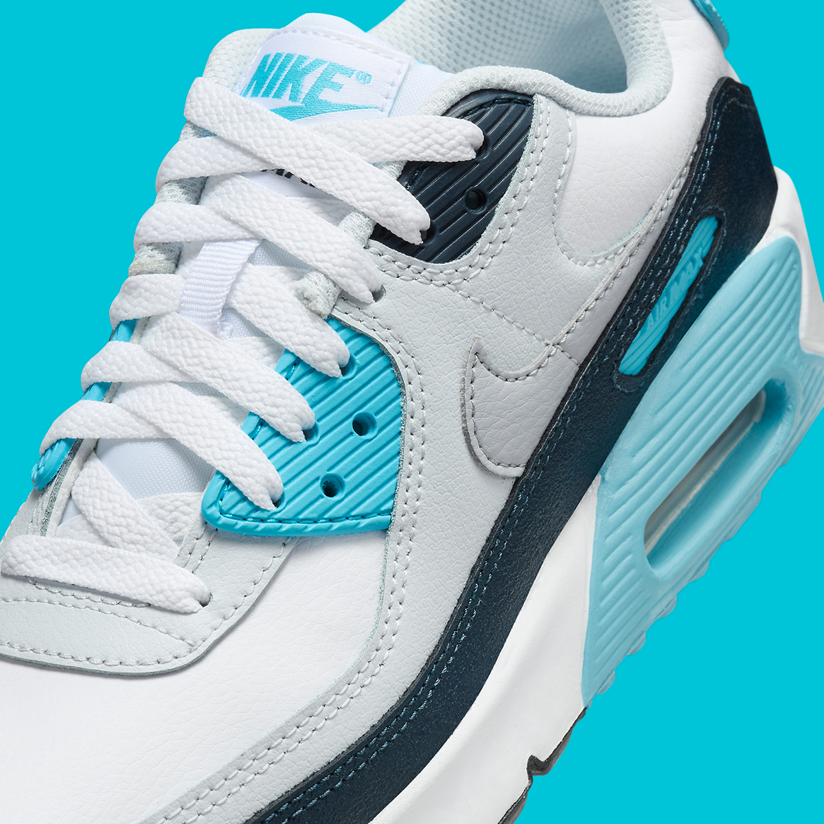 Nike Air Max 90 GS "White/Aquarius Blue" HF6358-100 | SneakerNews.com