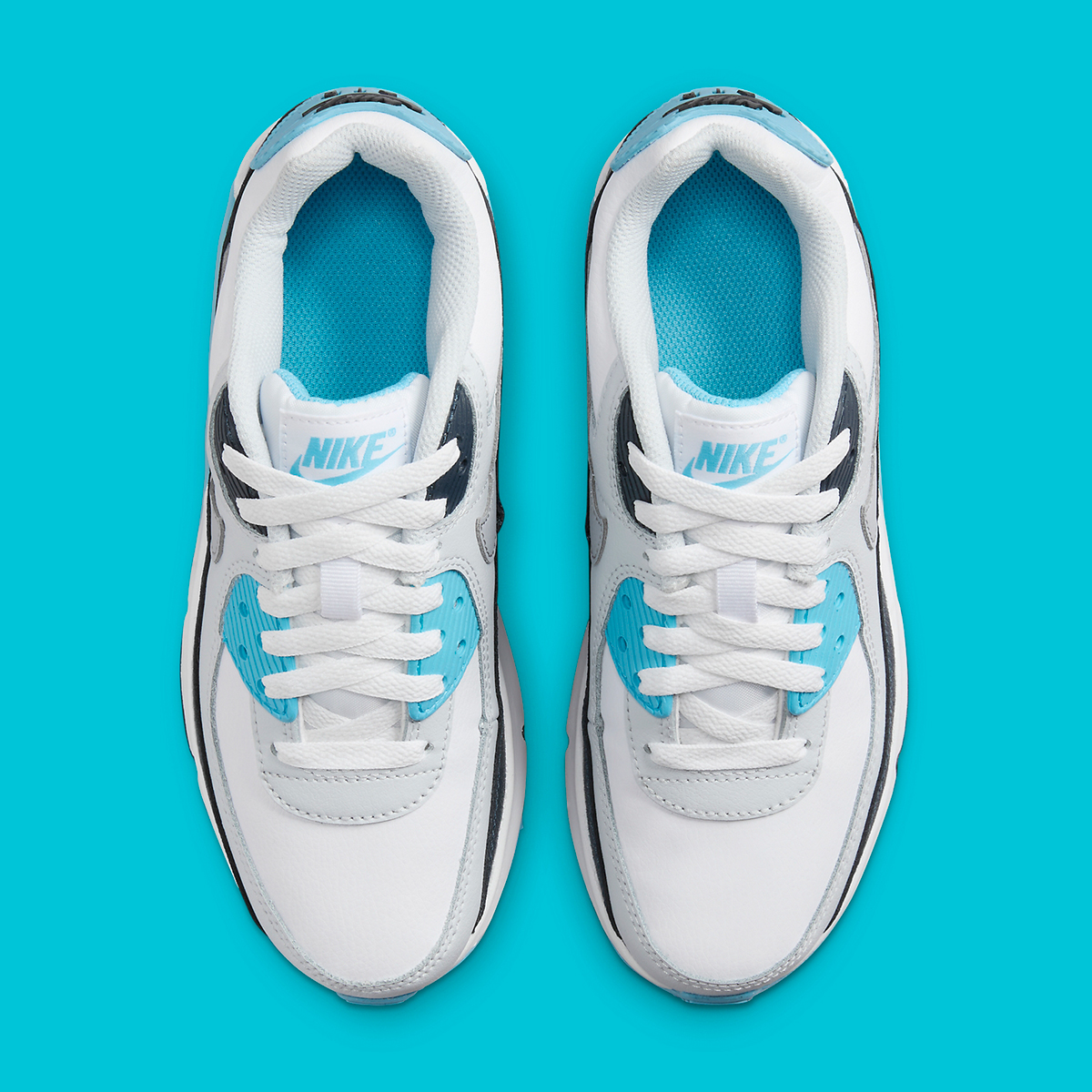 Nike Air Max 90 GS "White/Aquarius Blue" HF6358-100 | SneakerNews.com