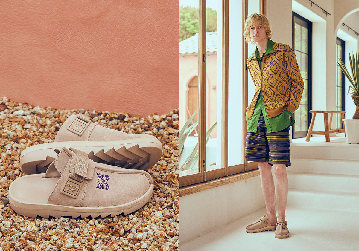 Needles x Reebok Beatnik Slides 100207686 100207687 | SneakerNews.com