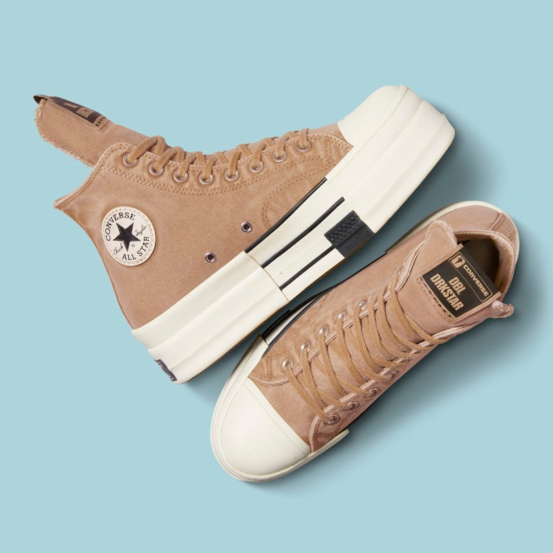 Rick Owens Converse DBL DRKSHDW "Washed Tan/Canvas" | SneakerNews.com