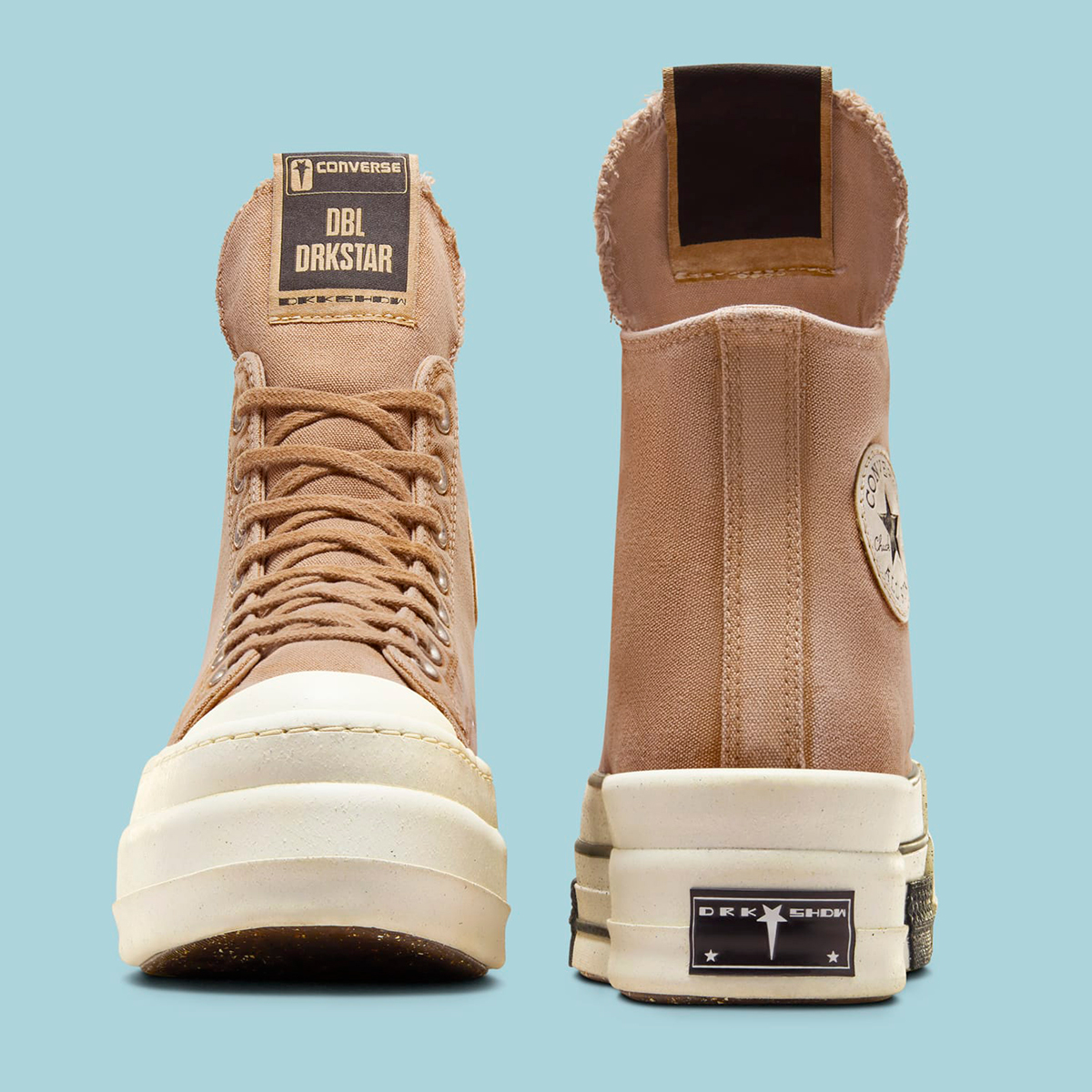 Rick Owens Converse DBL DRKSHDW "Washed Tan/Canvas" | SneakerNews.com