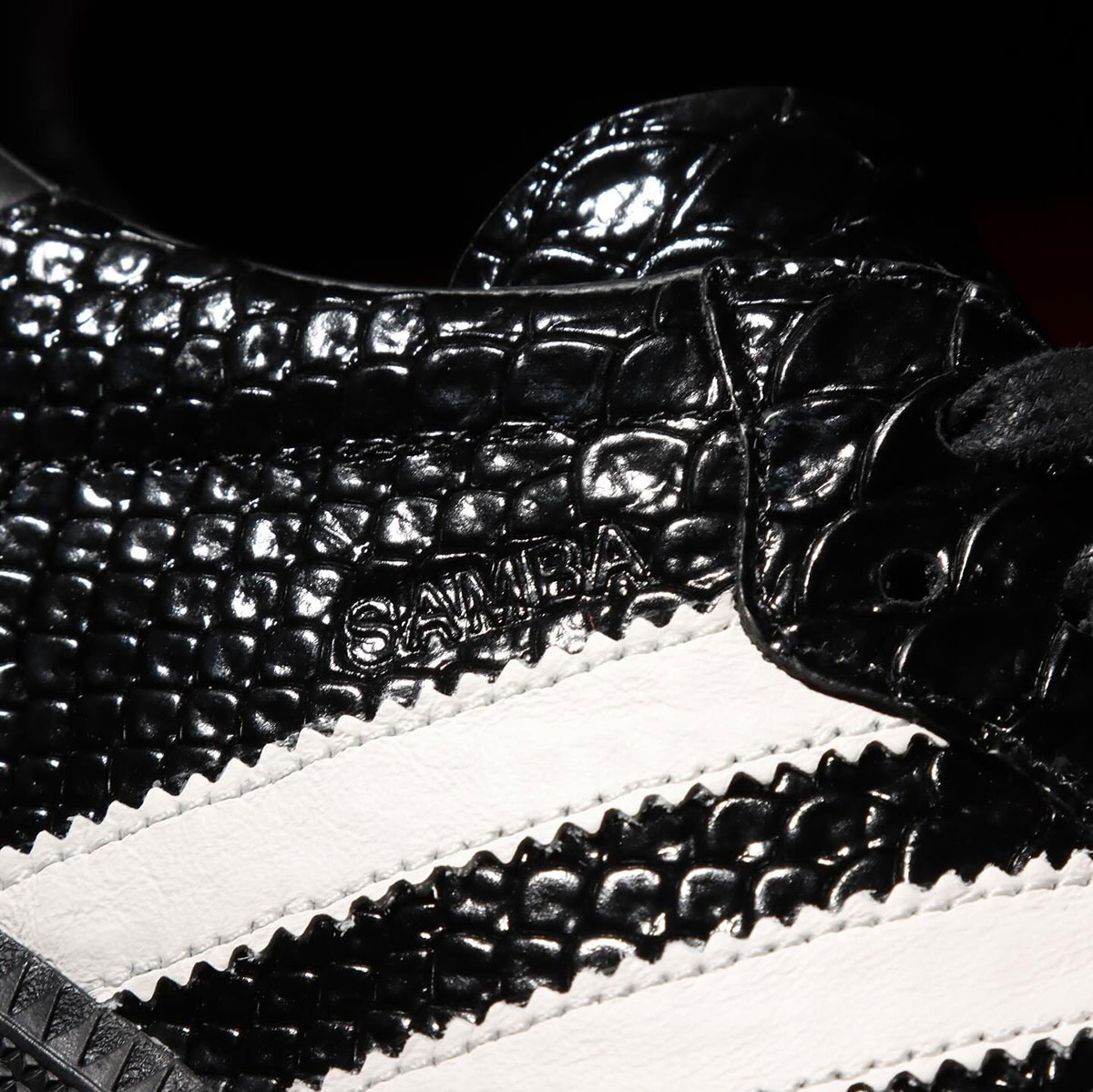 adidas Samba Made In Italy "Black/Croc Skin" IE9120 | SneakerNews.com