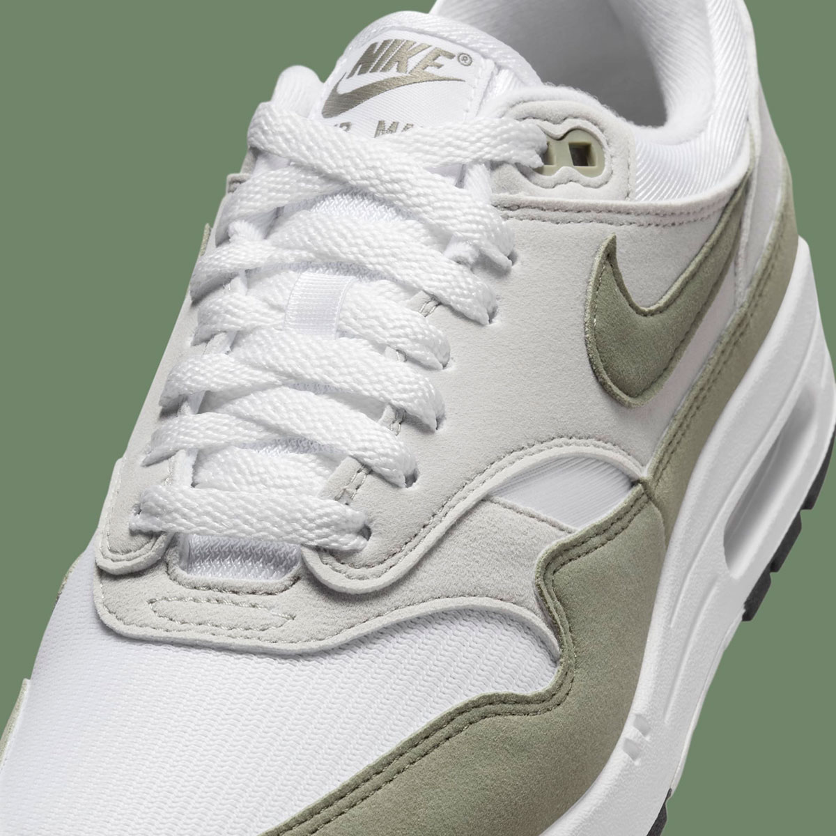 Nike Air Max 1 "White/Light Army/Neutral Gray/Black" DZ2628-112 ...
