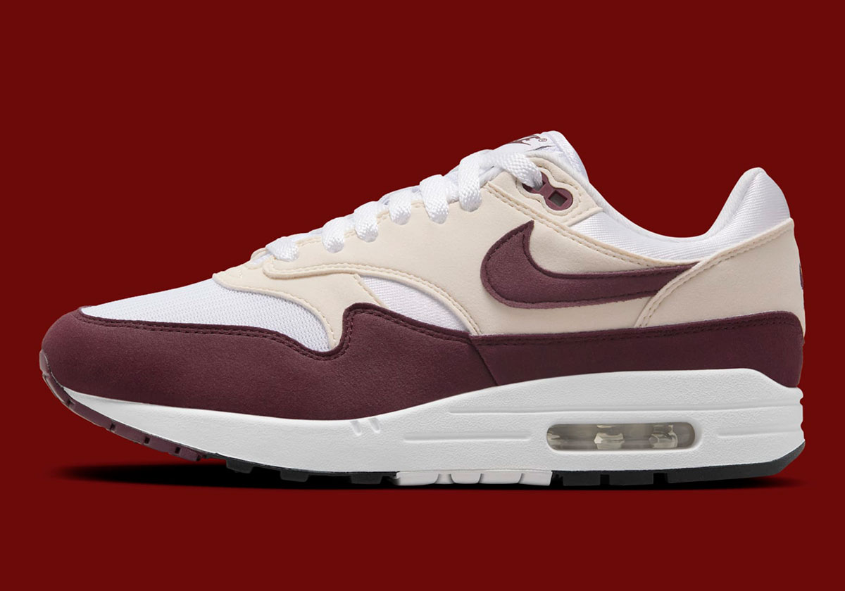 Nike Air Max 1 "White/Night Maroon/Phantom Black" DZ2628-114 ...