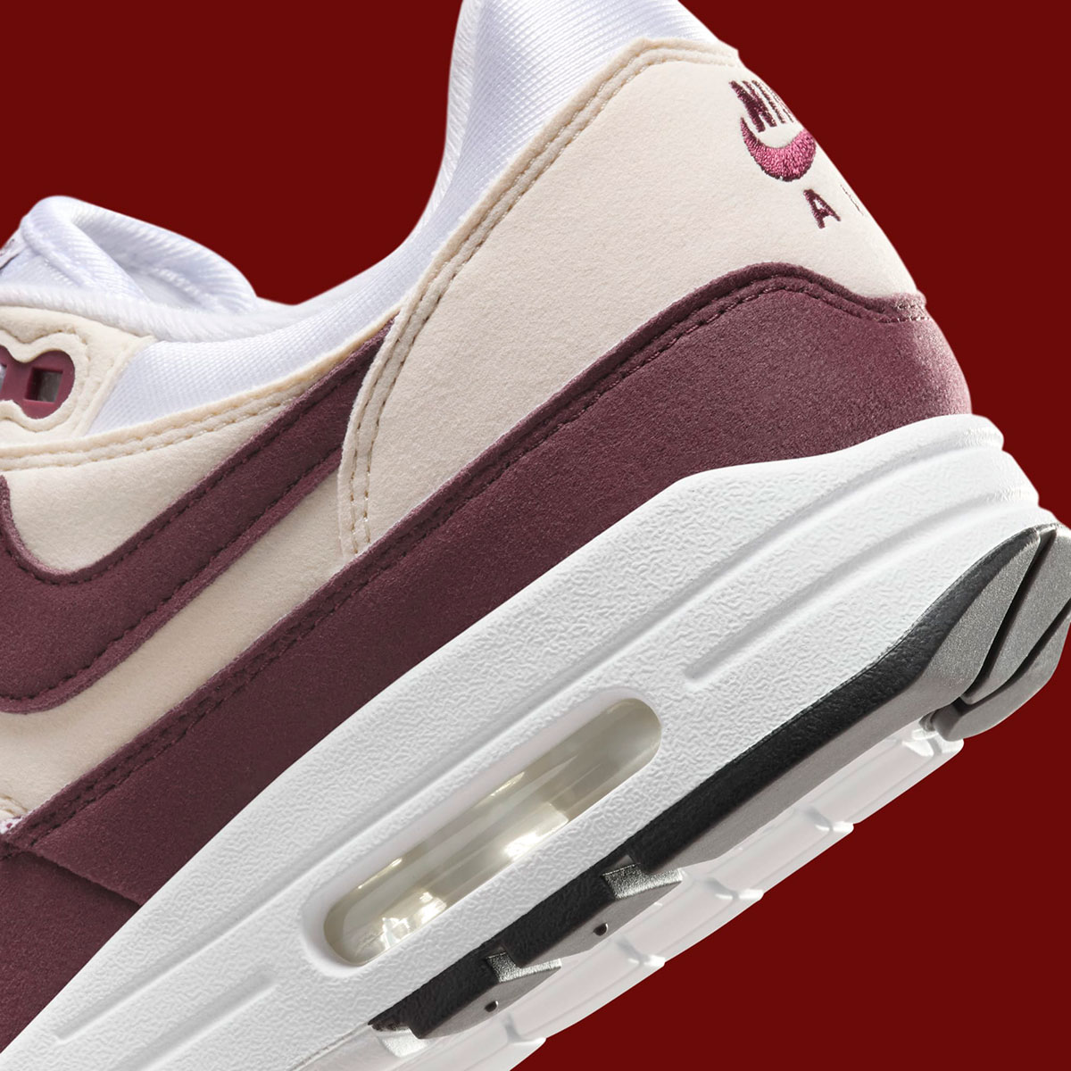 Nike Air Max 1 "White/Night Maroon/Phantom Black" DZ2628-114 ...