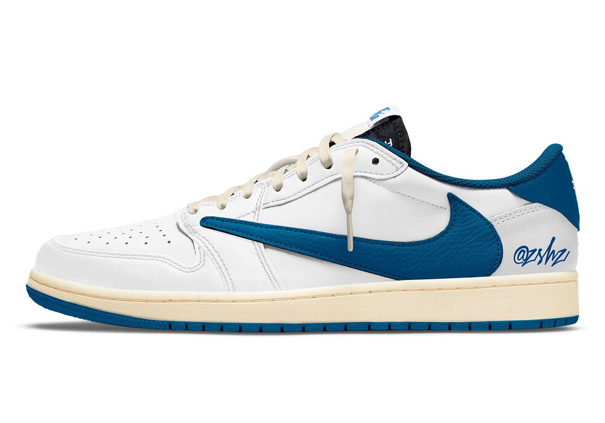Fragment Design Travis Scott Air Jordan 1 Low OG "White/Blue" 2025 DM7866-104 | SneakerNews.com