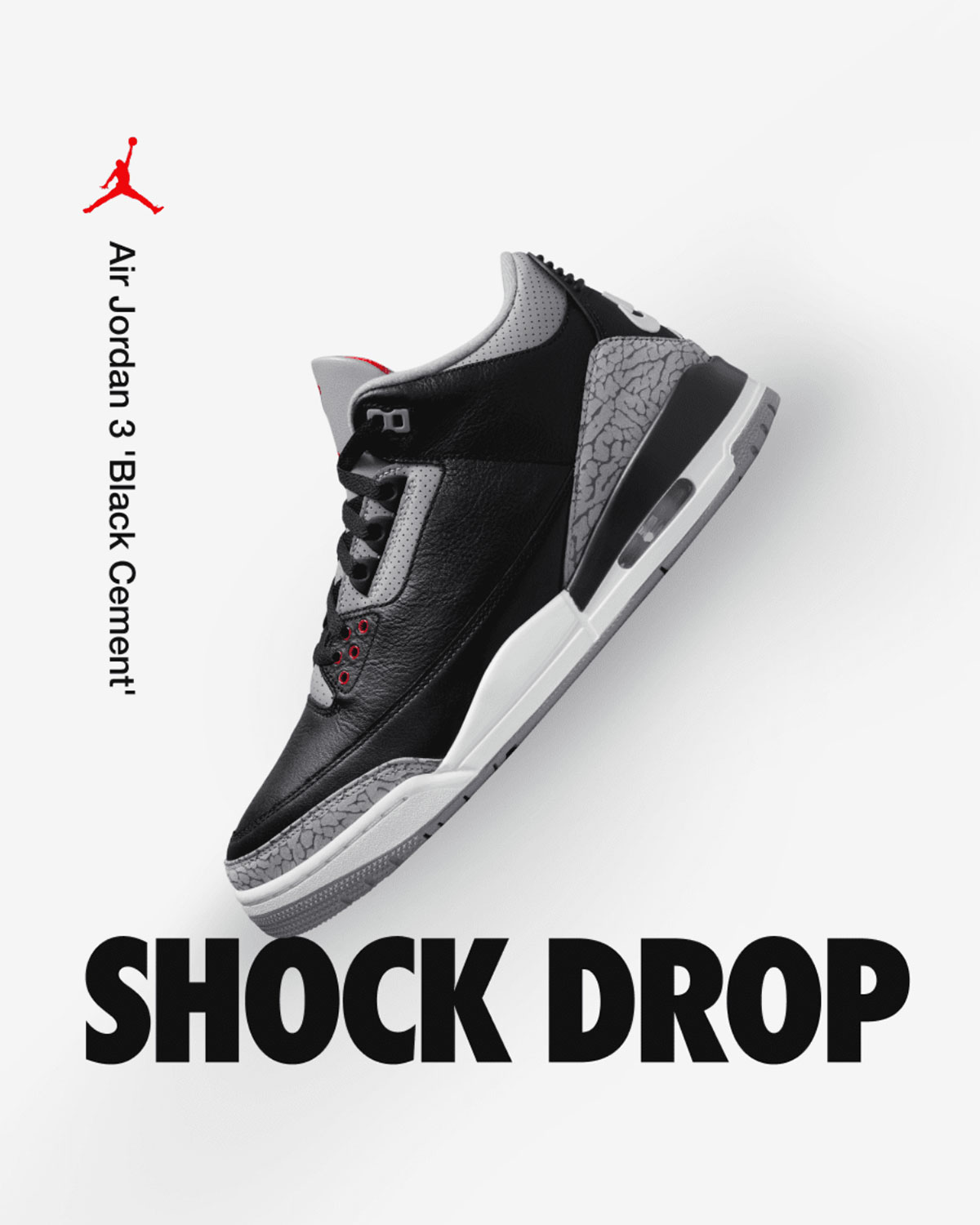 Air Jordan 3 "Black Cement" Shock Drop | SneakerNews.com
