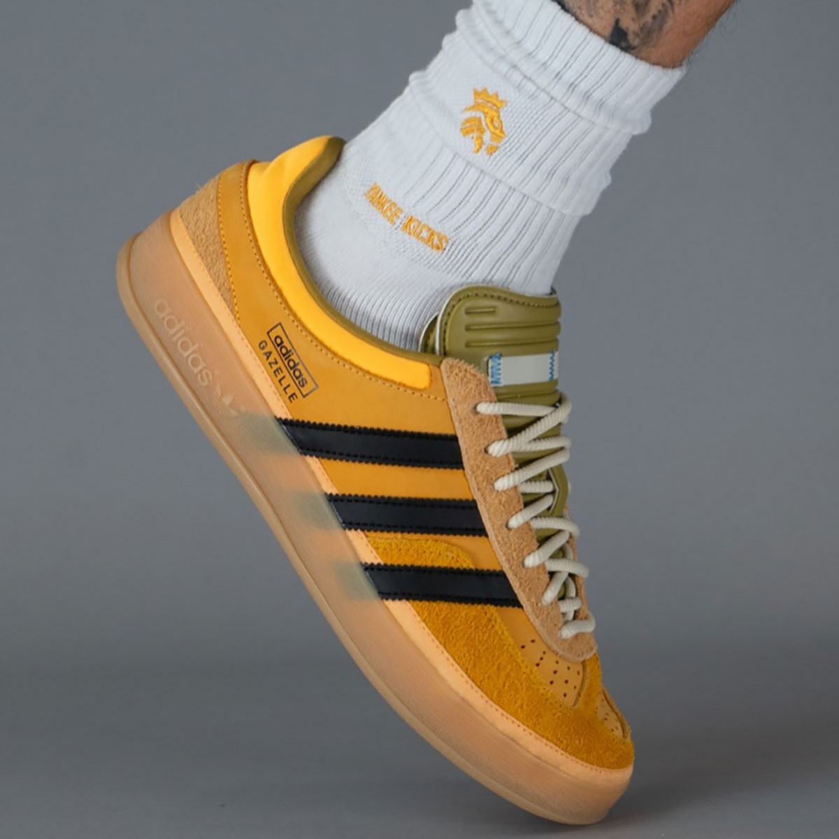 Bad Bunny adidas Gazelle "Orange/Olive" 2025 Sample | SneakerNews.com