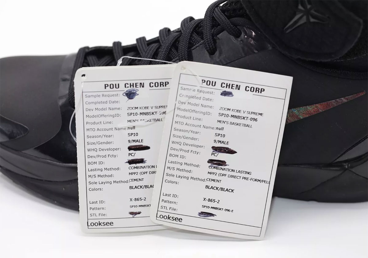 Nike Kobe 5 Supreme 2010 "Blackout" Sample | SneakerNews.com