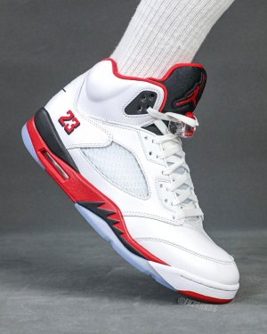 Fire Red Jordan 5 Black Tongue HQ7978-101 | SneakerNews.com